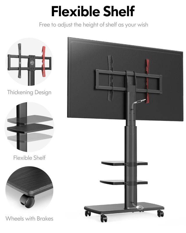 Buy FITUEYES TV Stand with Mount Swivel Floor Wood TV Stand for 32”-65”