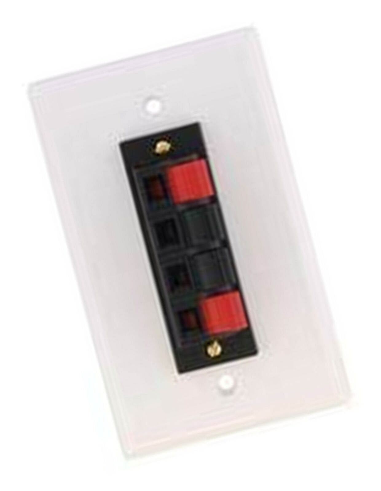 Buy White 4 Terminal Spring Clip Wall Plate for Audio Speaker Wires