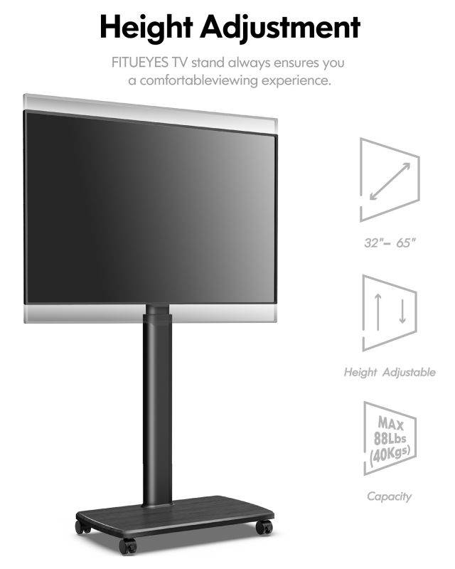 Buy FITUEYES TV Stand with Mount Swivel Floor Wood TV Stand for 32”-65”