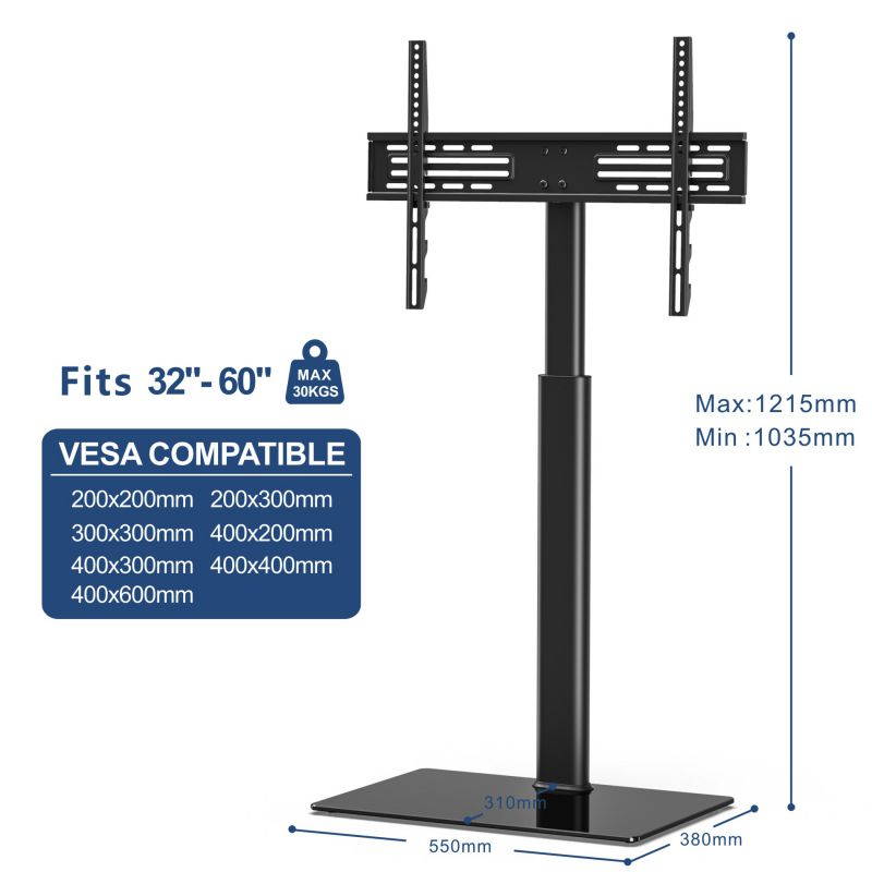 Buy FITUEYES TV Stand with Mount Swivel Floor Wood TV Stand for 32”-65”