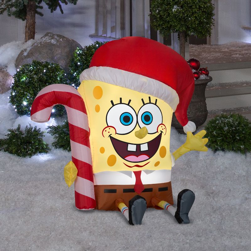 Buy Gemmy Christmas Airblown Inflatable SpongeBob w/Candy Cane Nickelodeon,