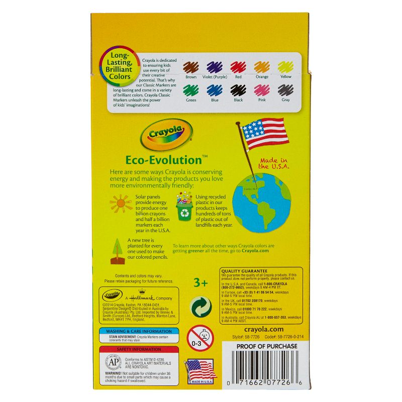 Buy Crayola 10ct Fine Line Markers Classic Colors in United States