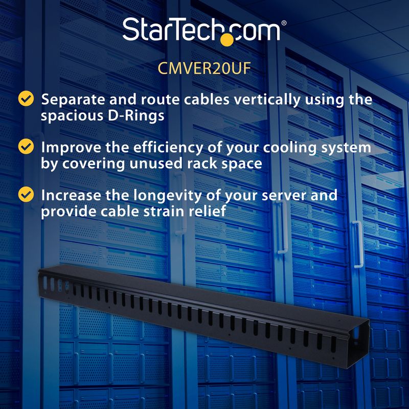 Buy StarTech.com Vertical Cable Organizer with Finger Ducts - Vertical